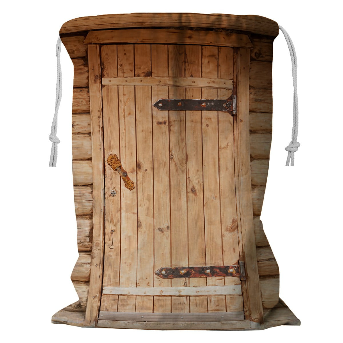 ECZJNT Wooden Brown Door In Rustic Storage Basket Laundry Bag with ...