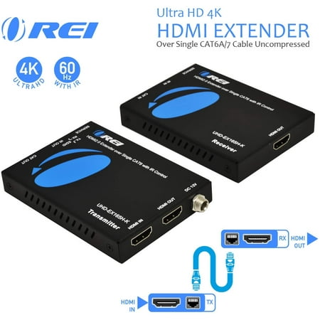 Orei HDMI Extender UltraHD Over Single Cat6/Cat7 Cable 4K @ 60Hz with ...