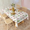 Christmas Santa Snowman Stocking Beige Pattern Rectangular Tablecloth ...