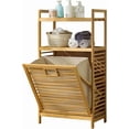 Double Tilt Out Laundry Hamper Bamboo Hamper with Removable Bags Pull ...