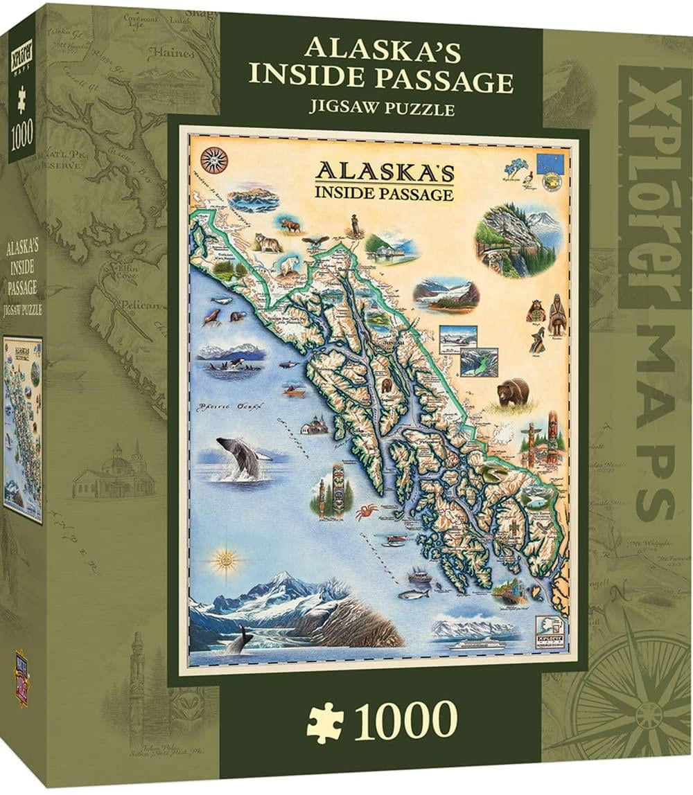 Xplorer Maps Alaska Inside Passage Map 1000 Piece Jigsaw Puzzle ...