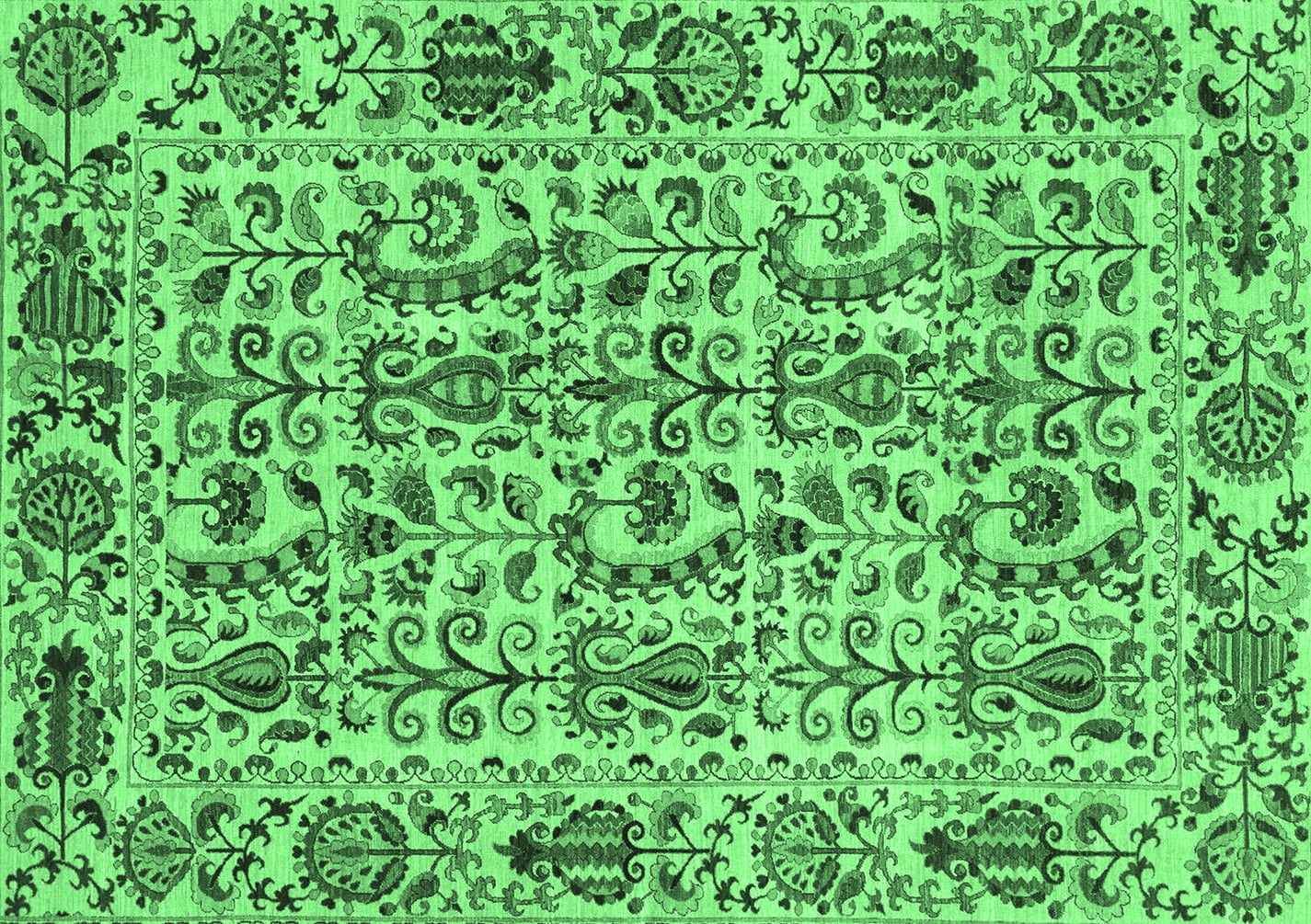 Ahgly Company Indoor Rectangle Abstract Emerald Green Modern Area Rugs ...
