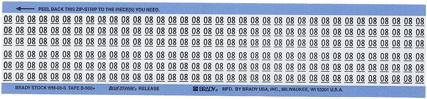 Brady WM-08-S-PK Repositionable Vinyl Cloth (B-500), Black on White ...