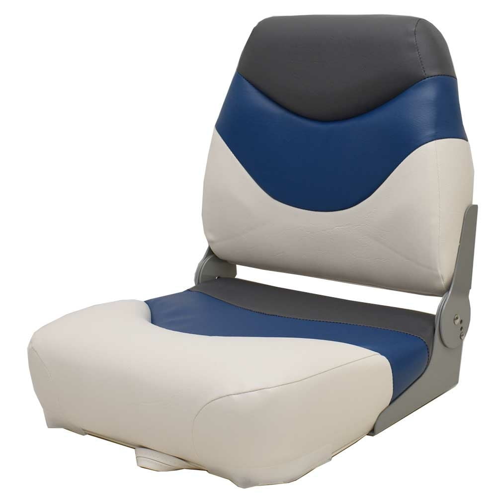 Marine Boat Folding Fishing Seat 75108WBC | White Charcoal Blue ...