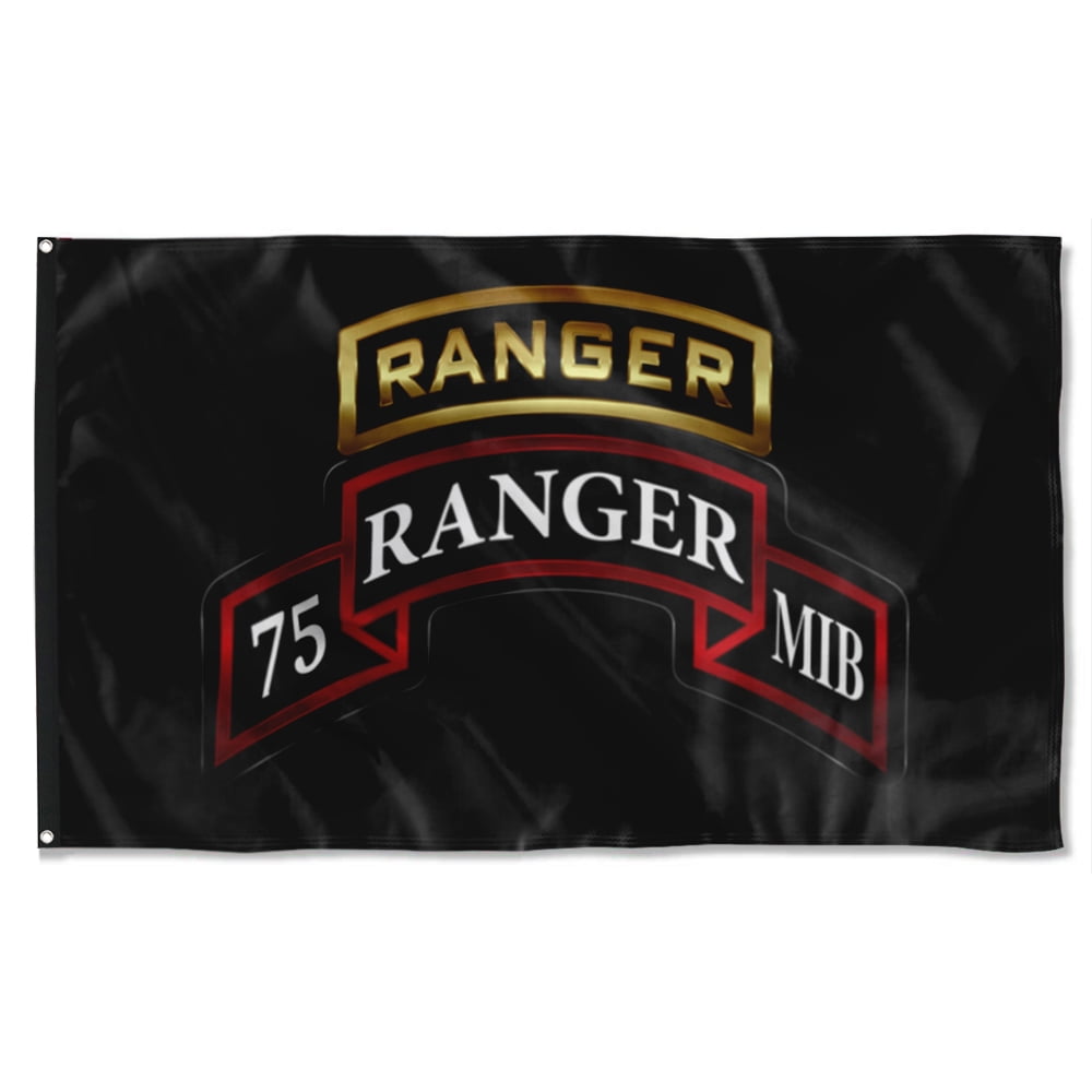 Cayyon 75th Mib Tabbed Black Flag 3x5Feet Military Banner with 2 Brass ...