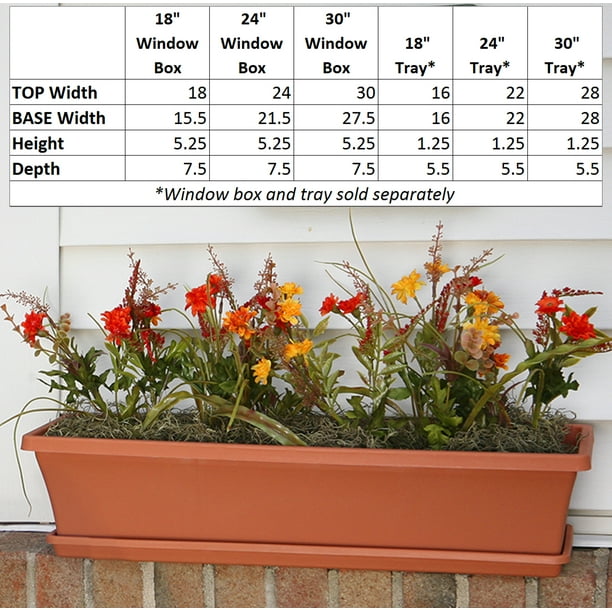 Bloem Terra Window Box Planter 24" Terra Cotta - Walmart.com - Walmart.com