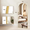 AUROMIR 16"x59" Arched Full Length Mirror Full Body Floor Mirror, Gold ...