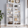 71.4" Tall Bookshelf with Cabinet 6-Tier Floor Standing Bookcase with ...