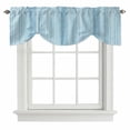 Abstract Blue Tie Up Valances Curtain, Rustic Farmhouse Minimalist Blue ...