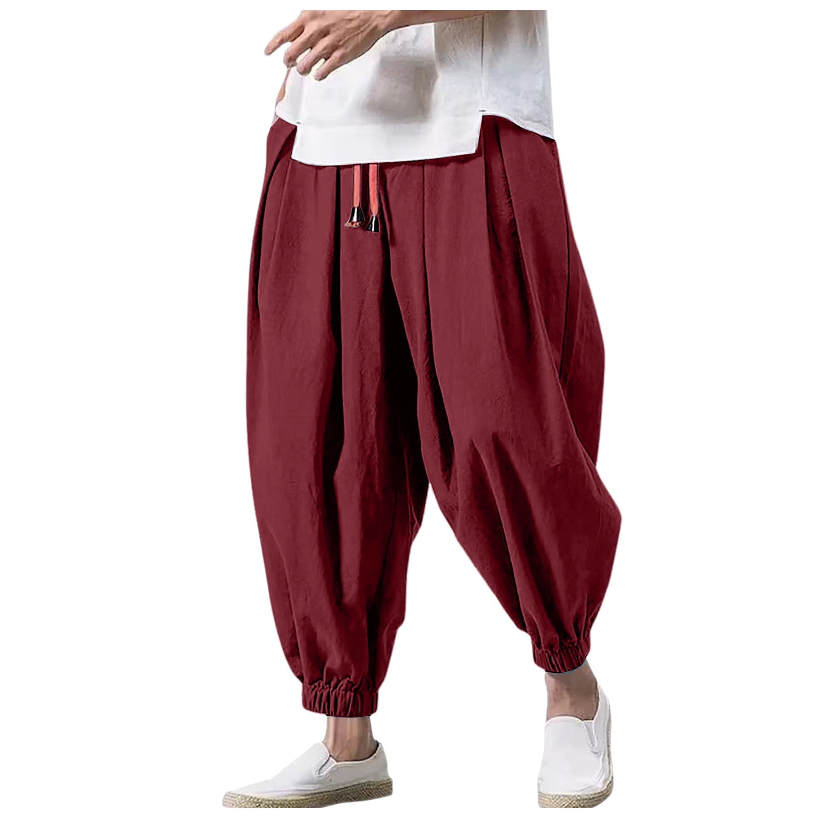 2025 Men's Harem Pants Loose Casual Wide Shuffle Pants Men's ...