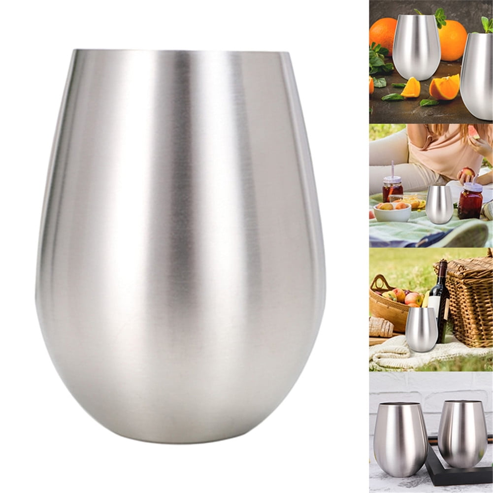 Stainless Steel Wine Glasses Shatterproof Metal Whiskey Drinking Cups ...
