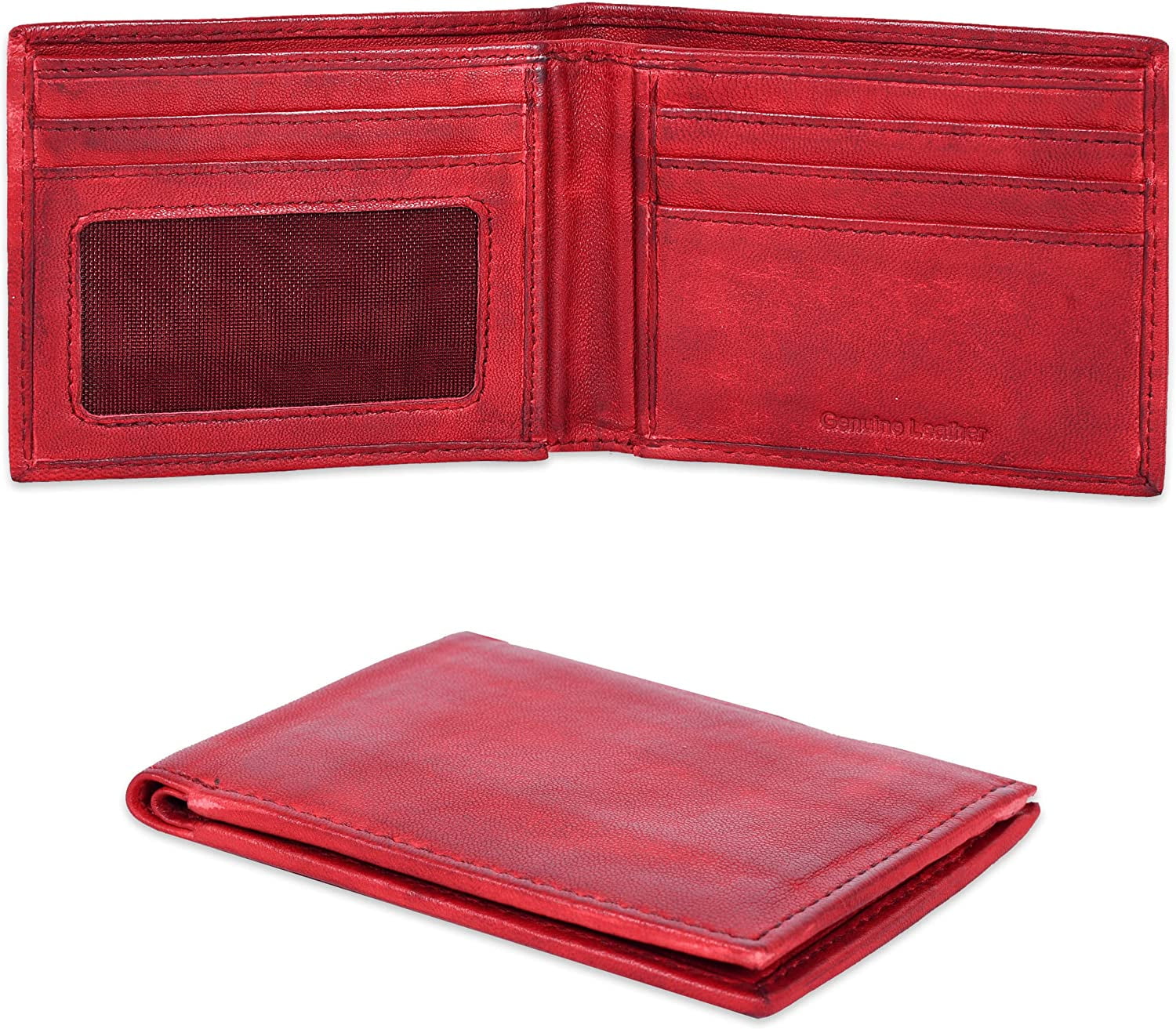 Real Leather Bifold Wallet for Men - Wallets with 9 Credit Cards 1 ID ...