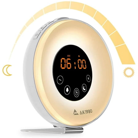 AK1980 Alarm Clock with Wake-Up Light Sunrise Simulation and FM Radio ...