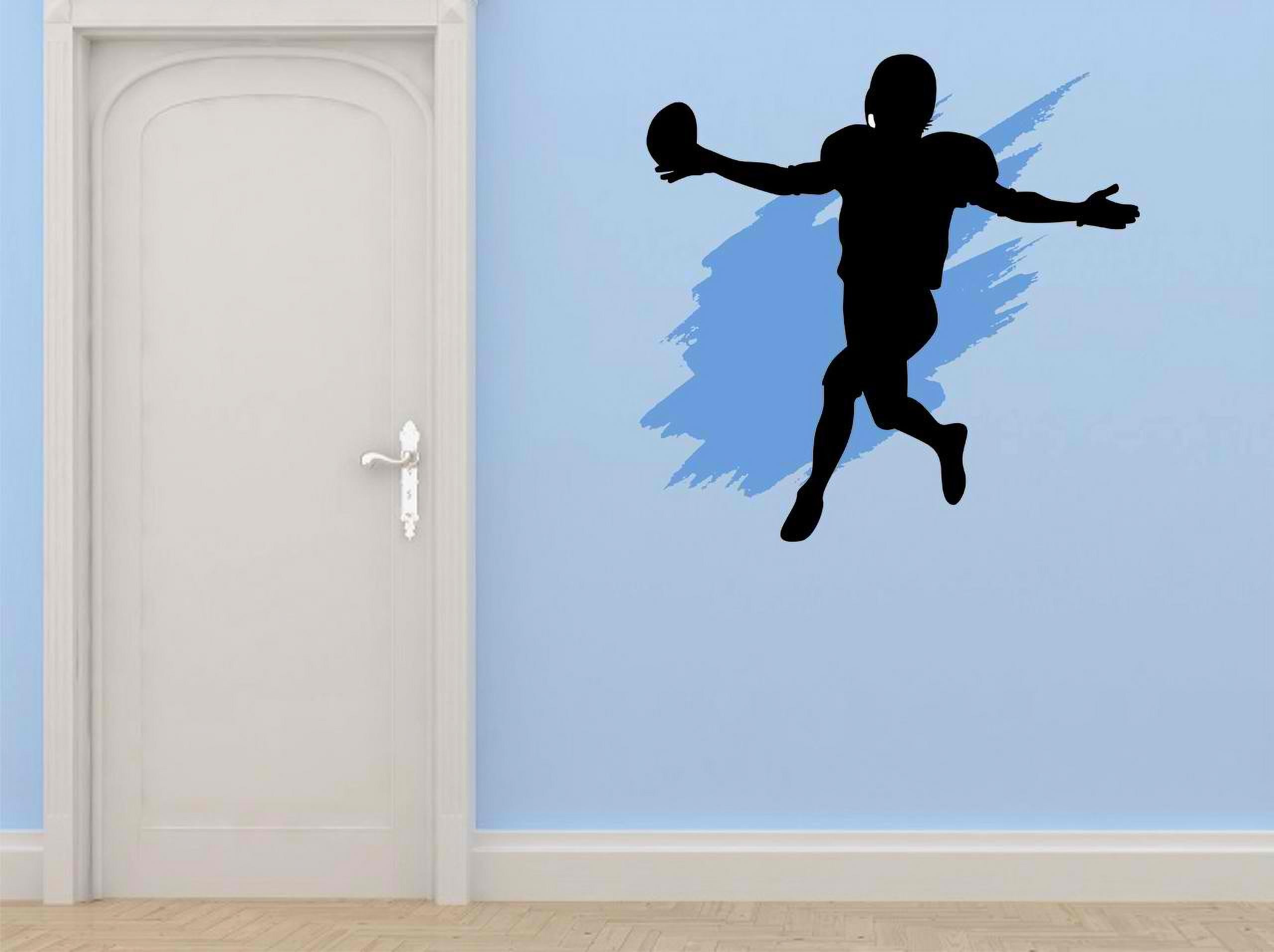 Football Player Catching Pass Sports Boy Teen Vinyl Wall Decal Sticker ...