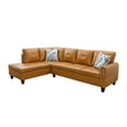 Hommoo Faux Leather 4-Seat Couch, L Shaped Sectional Couches and Sofas ...