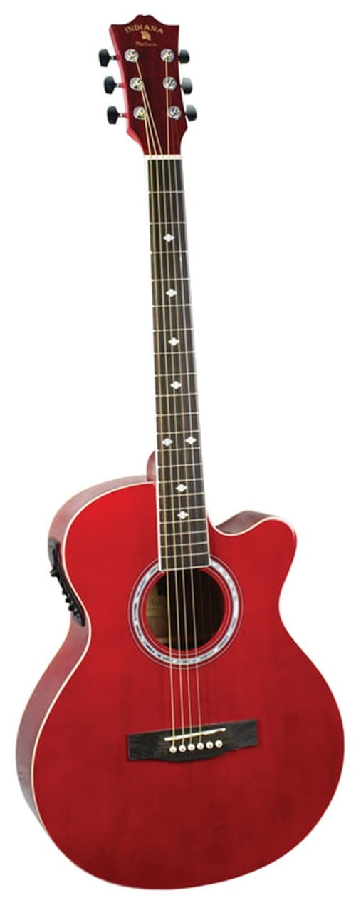Indiana Madison Acoustic/Electric Guitar - Red - Walmart.com