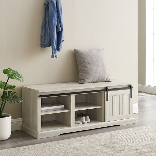 Woven Paths Storage Bench, Birch - Walmart.com