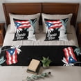 Bed Runner for Cal King Size Bed, Puerto Rico Flag 3 Pcs Bedding Runner ...