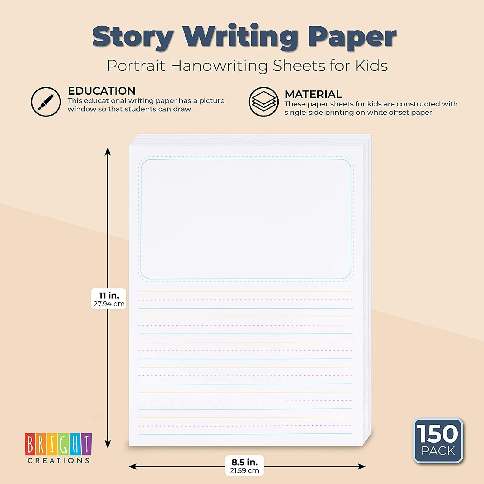 Lined Writing Paper With Picture Box