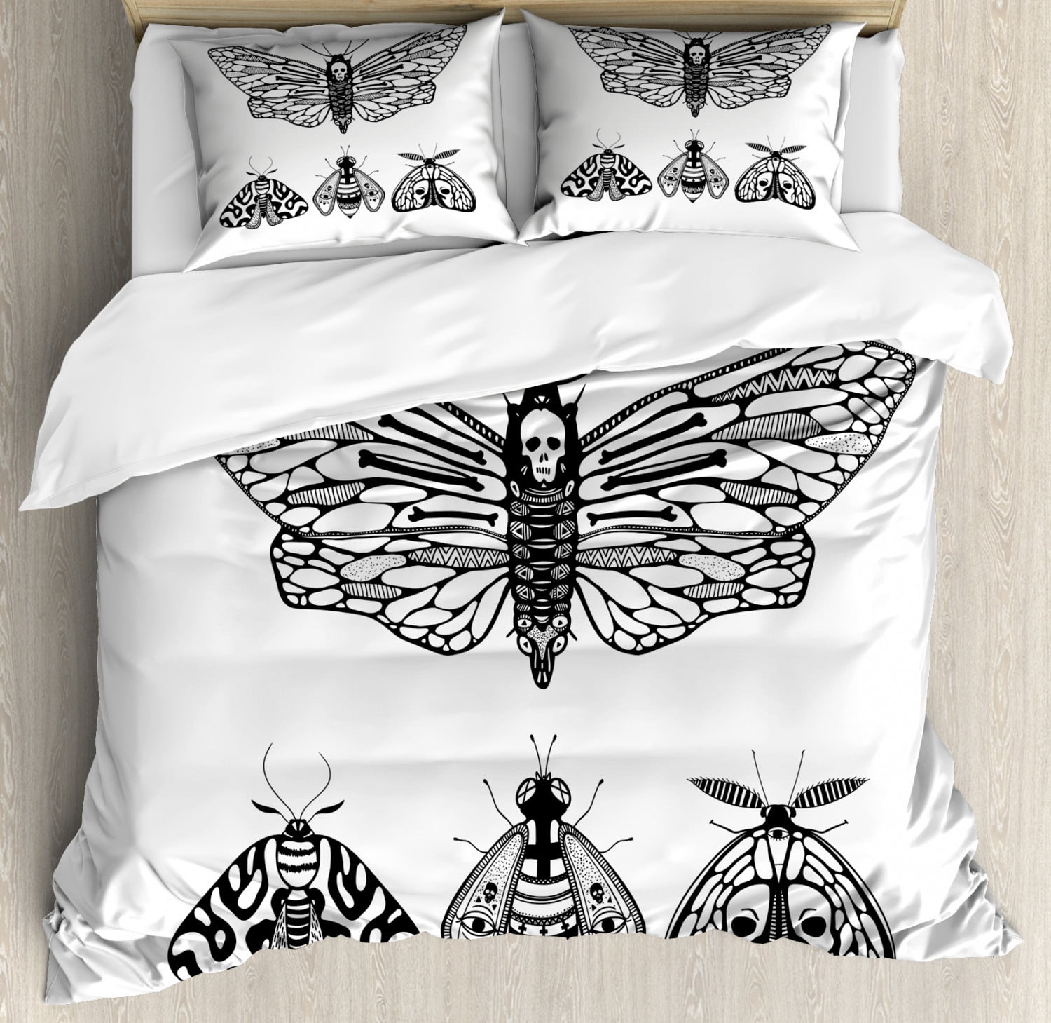 Death Moth Duvet Cover Set Queen Size, Butterfly Figures Halloween ...