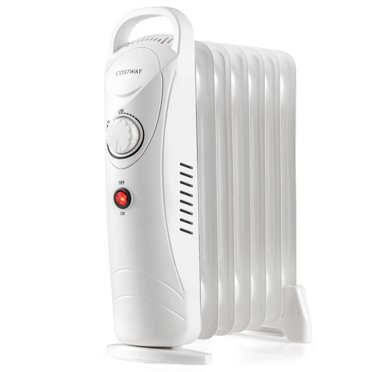 Costway 700 W Portable Mini Electric Oil Filled Radiator Heater 7-Fin ...