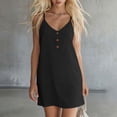 Abomasnow Women's Summer Dresses Quarter Button Spaghetti Strap ...