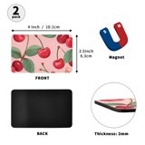 Cherry with Leaves Fridge Magnetic Sticker Refrigerator Magnets Kitchen ...