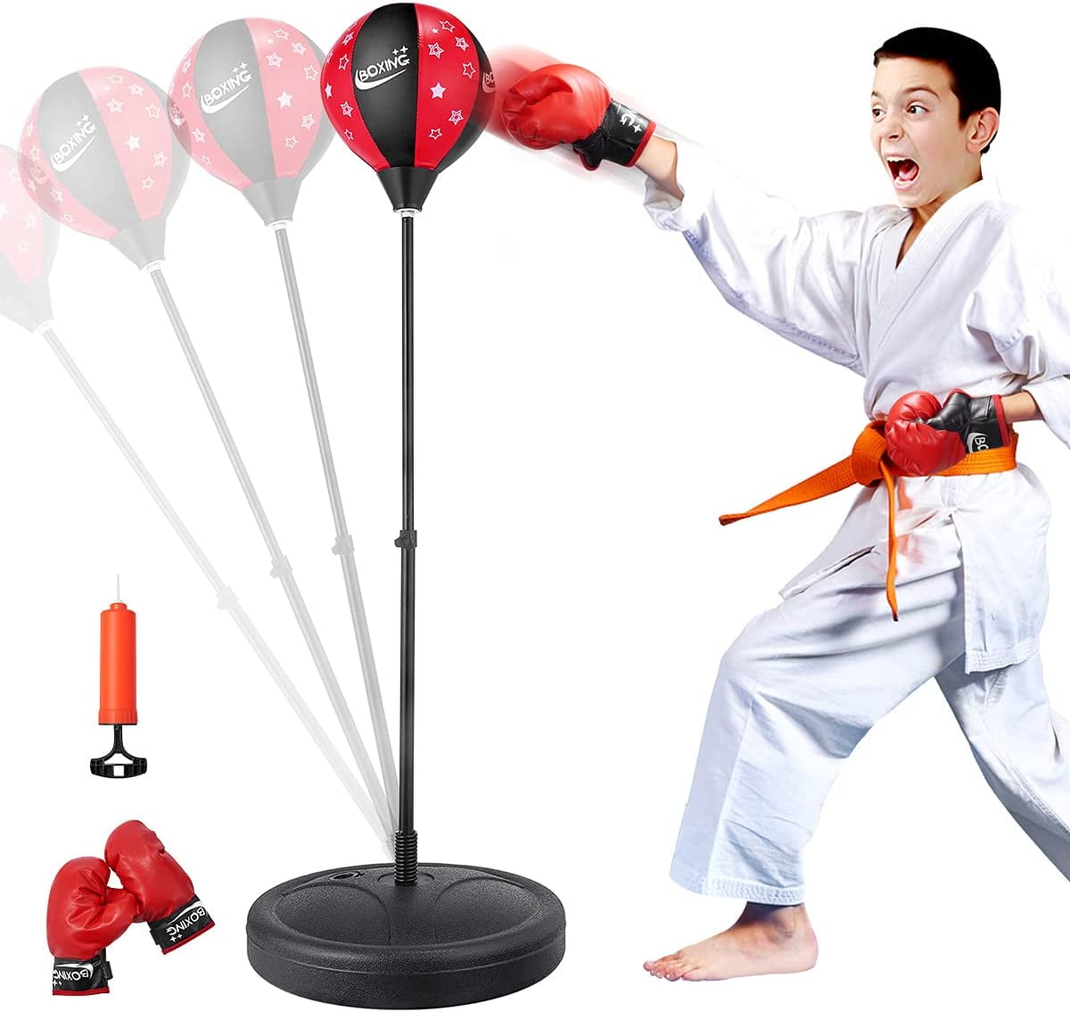 Punching Bag for Kids Incl Boxing Gloves, Adjustable Kids Punching Bag ...