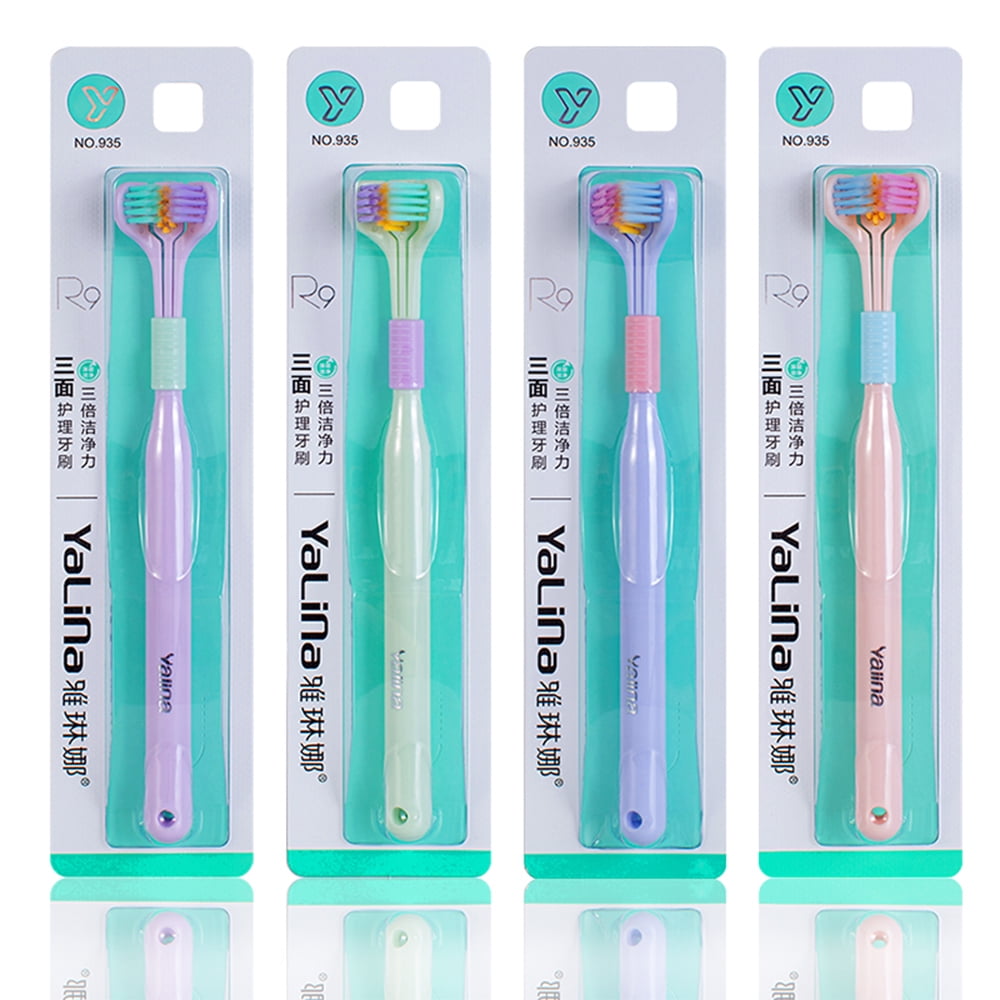 3 Sided Toothbrush for Adults Triple-Angle Tooth-Hugging Deep Cleaning ...