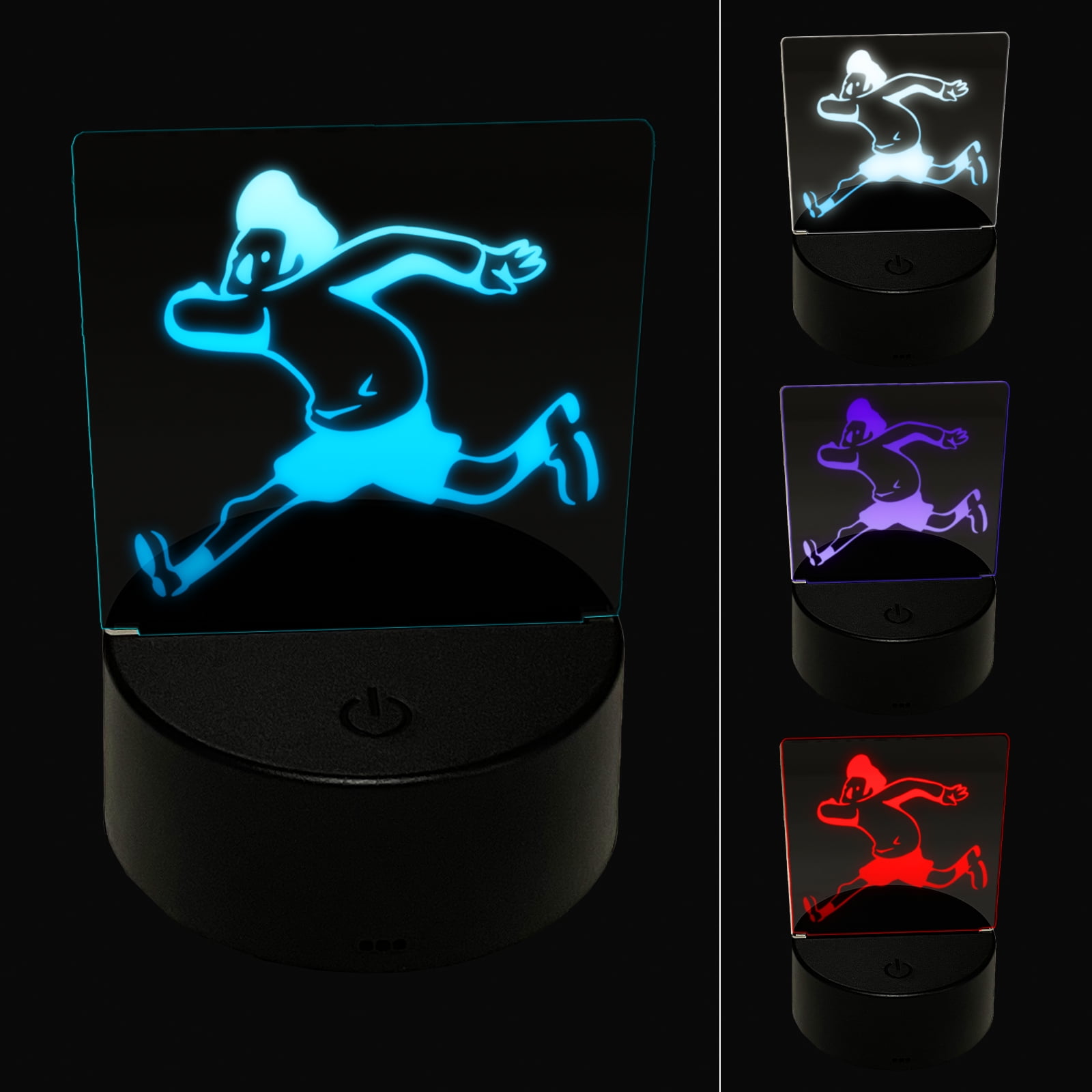 Cartoon Running Man Exercise LED Night Light Sign 3D Illusion Desk ...