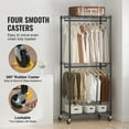 BENTISM Heavy Duty Rolling Garment Rack, 300 lbs, 36in W x 17.7in D x ...