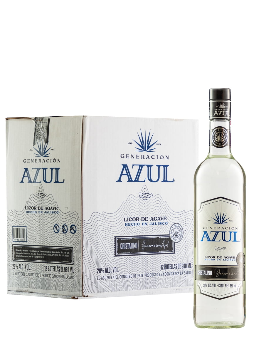 Caja Licor de Agave Generación Azul Cristalino 960 Ml Generación Azul ...