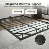 Kbun Full Floating Bed Frame with Smart LED Lights and Charging Station ...