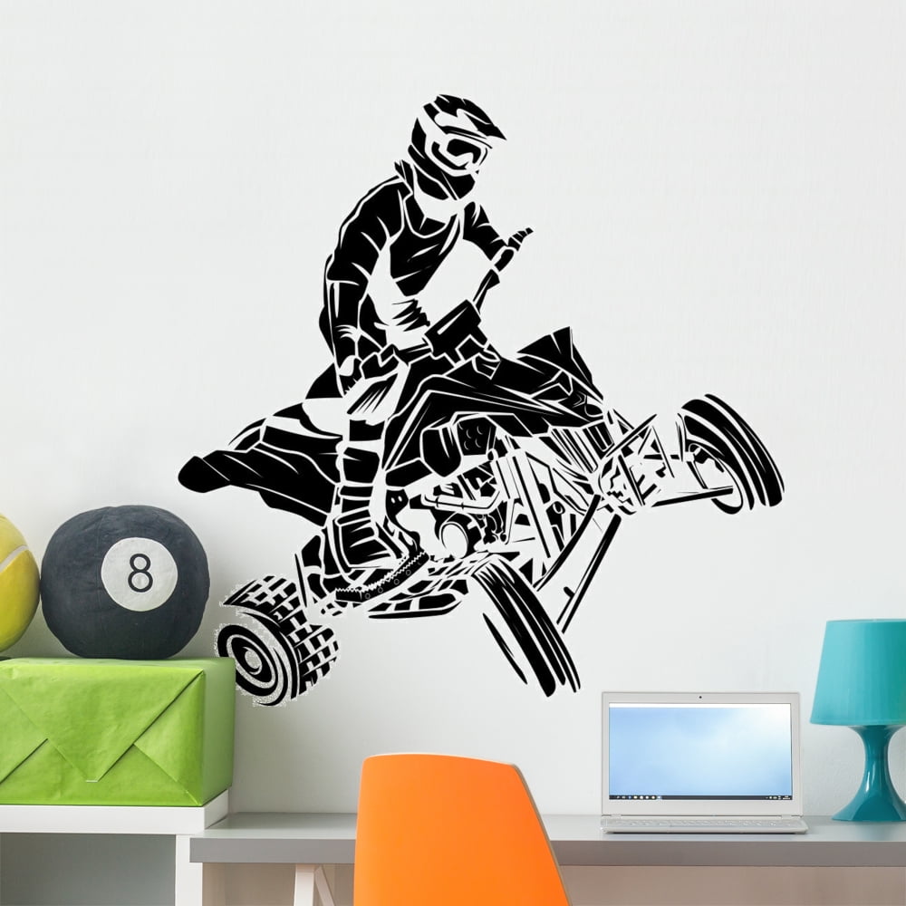 Atv Moto Rider Wall Decal by Wallmonkeys Peel and Stick Graphic (36 in ...
