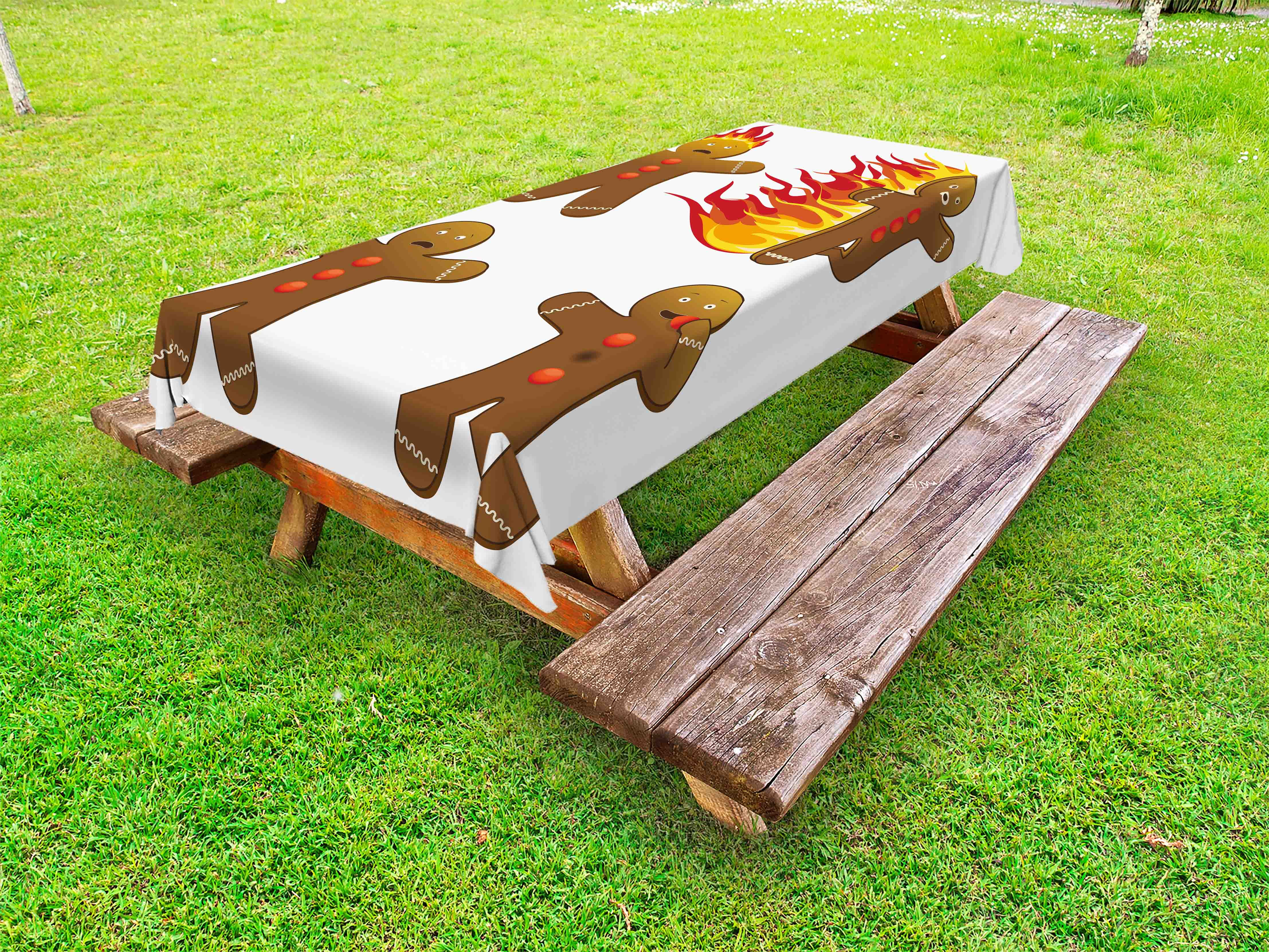 Gingerbread Man Outdoor Tablecloth, Gingerbread Man in Humorous ...