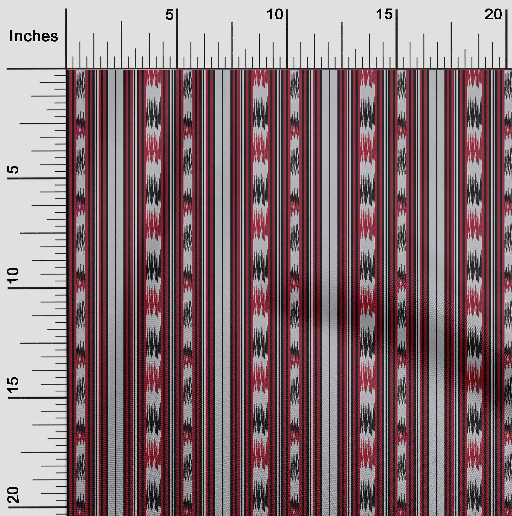 oneOone Organic Cotton Poplin Twill Fabric Stripe Ikat Print Fabric By ...