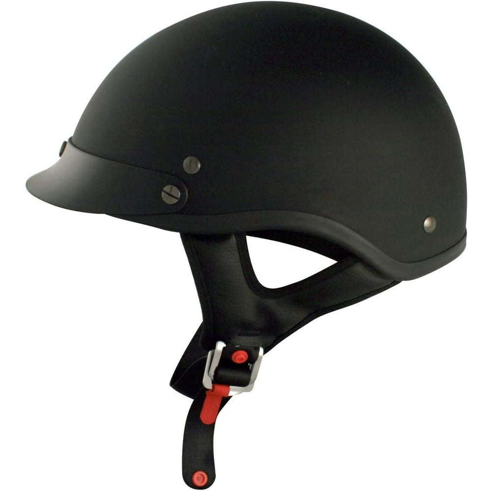 VCAN Cruiser Solid Flat Black Half Face Motorcycle Helmet (Large ...