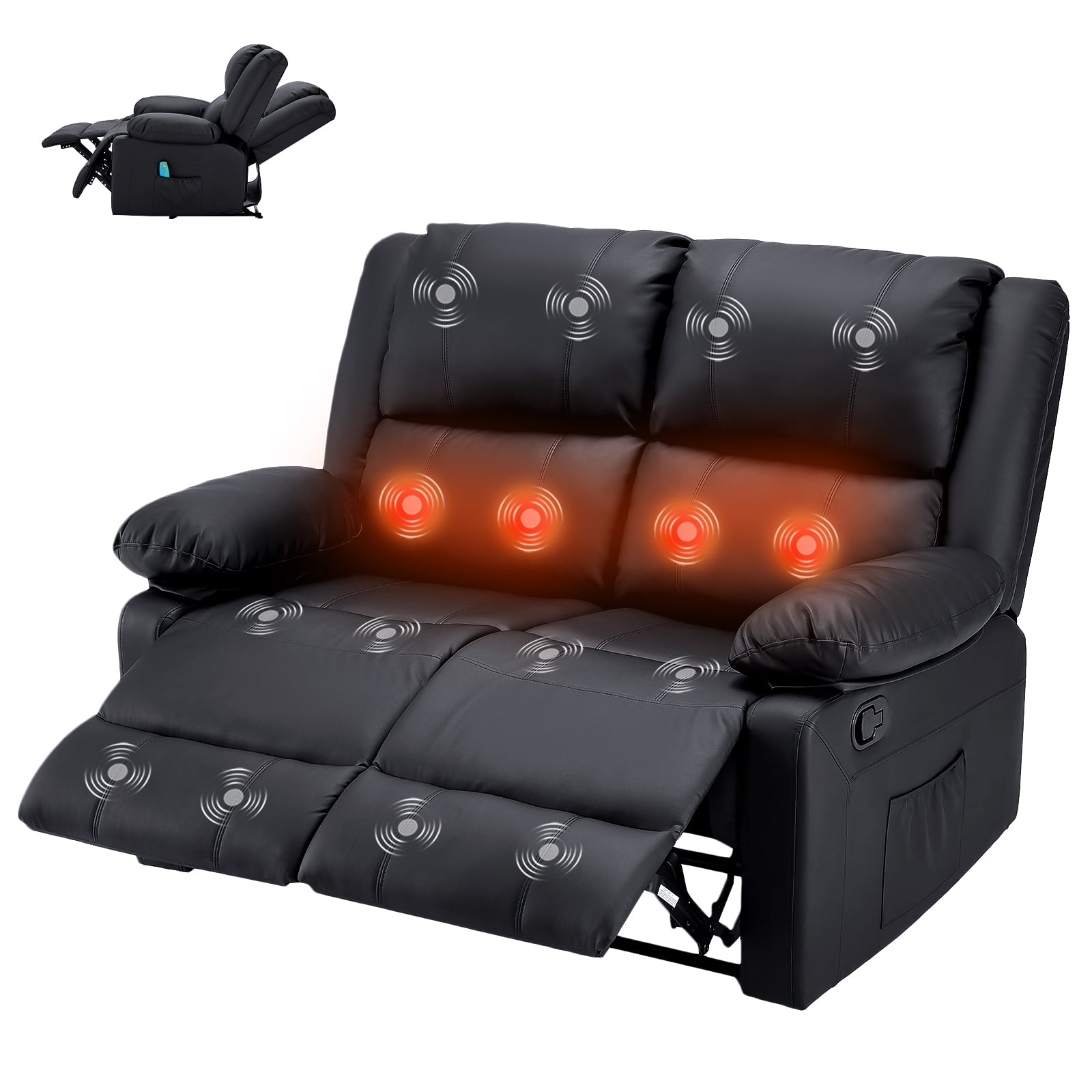 Click here for Yodolla 2 Seat Leather Recliner Sofa With Massage... prices