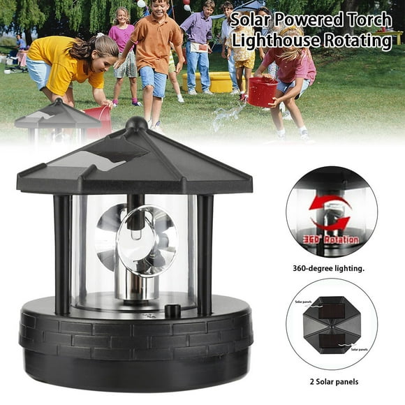 Solar Lighthouse Rotating Beacon