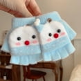 BAOPAI Enduring Winter Gloves Half Finger Knitted Designs Snowman ...