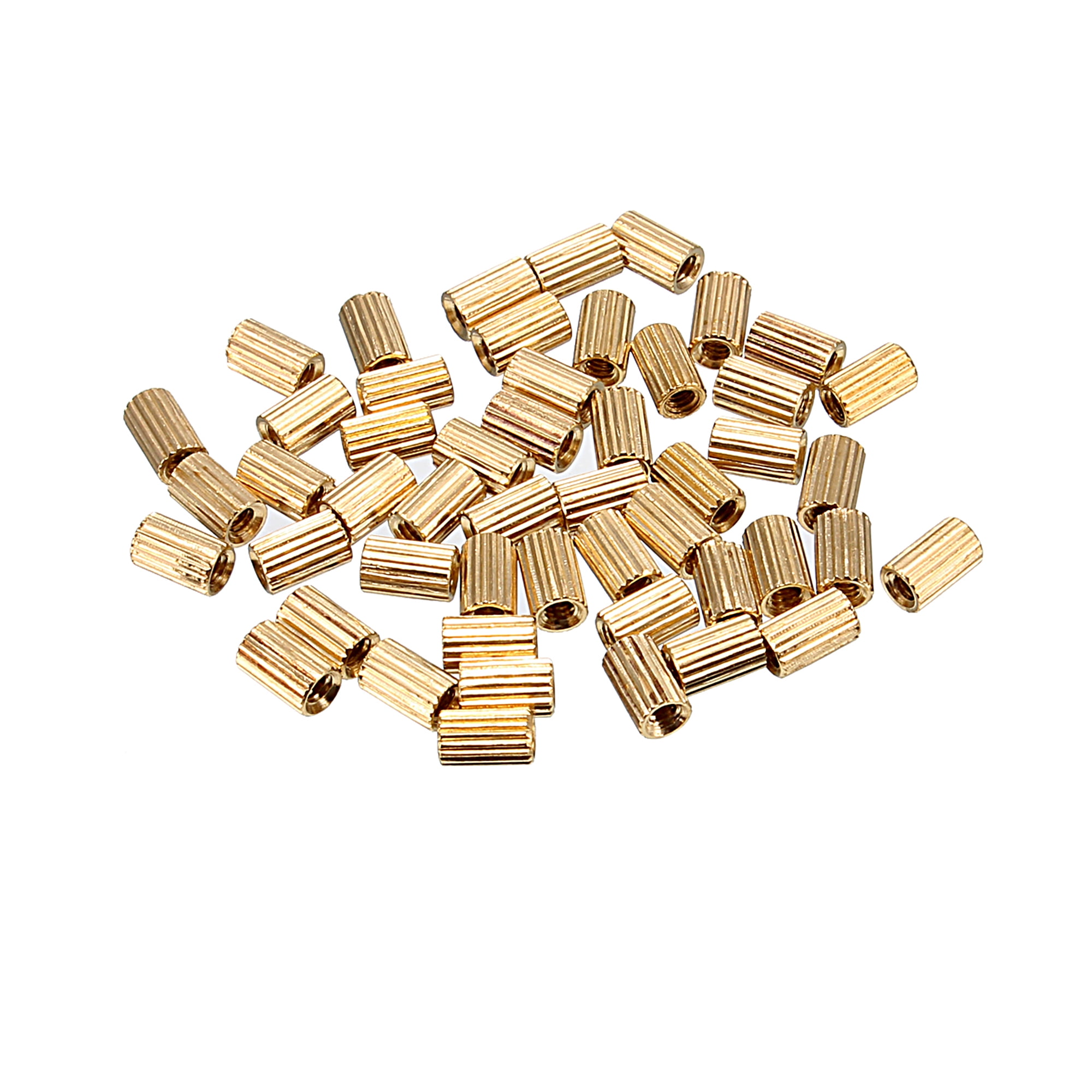 50pcs Brass Round Straight Female Thread Standoff Spacer M2x3x5mm ...