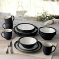 Noritake Colorwave Graphite 16-Piece Curve Dinnerware Set, Service for ...