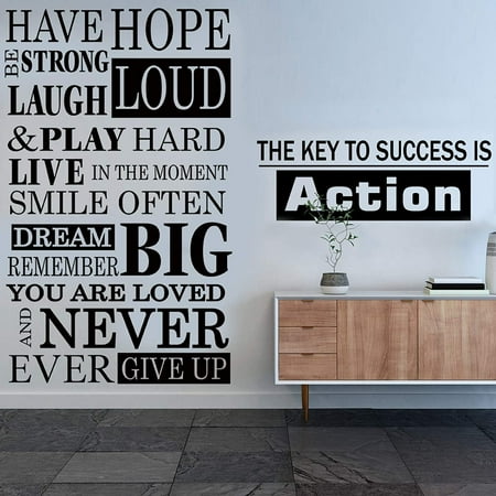 2 Sets Vinyl Wall Decals Inspirational Quotes Decals Family ...