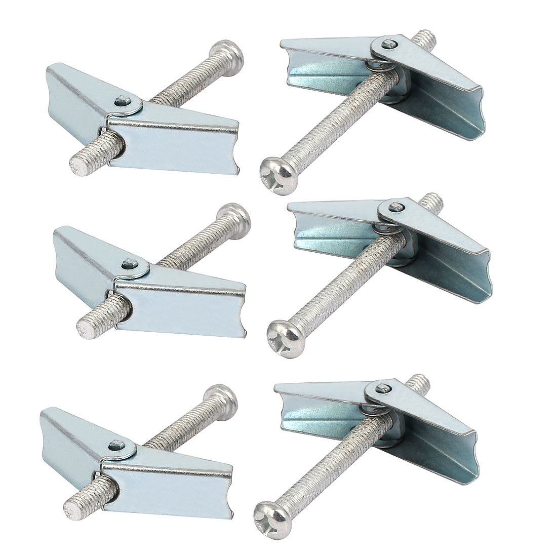 M6 x 60mm Male Thread Spring Loaded Hollow Wall Round Head Toggle Bolt ...