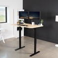 VIVO Electric 48" x 30" Stand Up Desk, Light Wood Table Top, Black ...