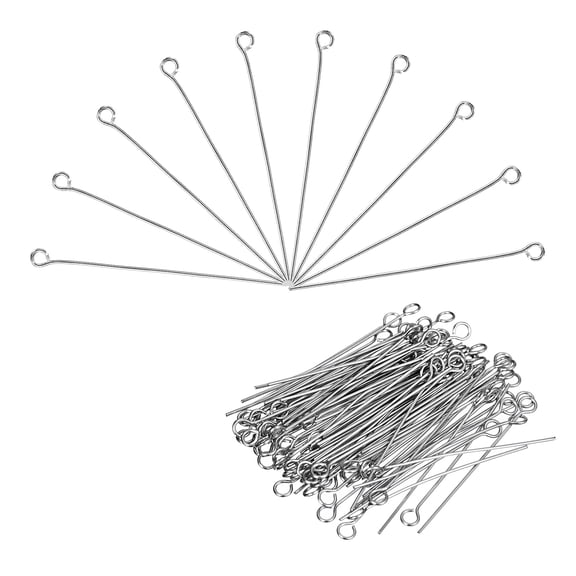 Uxcell 100Pcs Flat Head Pins for Jewelry Making 60mm Stainless Steel ...