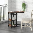 Tribesigns Sofa Side Table, Mobile C Table End Table Snack Table with 2 ...