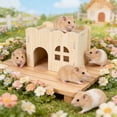 Large Wooden Syrian Hamster Hideout Multi-Chamber Tunnel Set Hamster ...