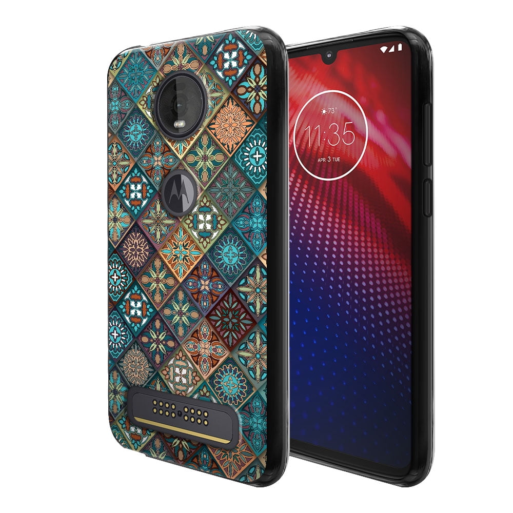 FINCIBO Soft TPU Black Case Slim Cover for Motorola Moto Z4 6.4", Chic ...