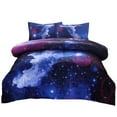 ANMINY Full Size Queen Galaxy Comforter Set, Reversible Outer Space Sky ...